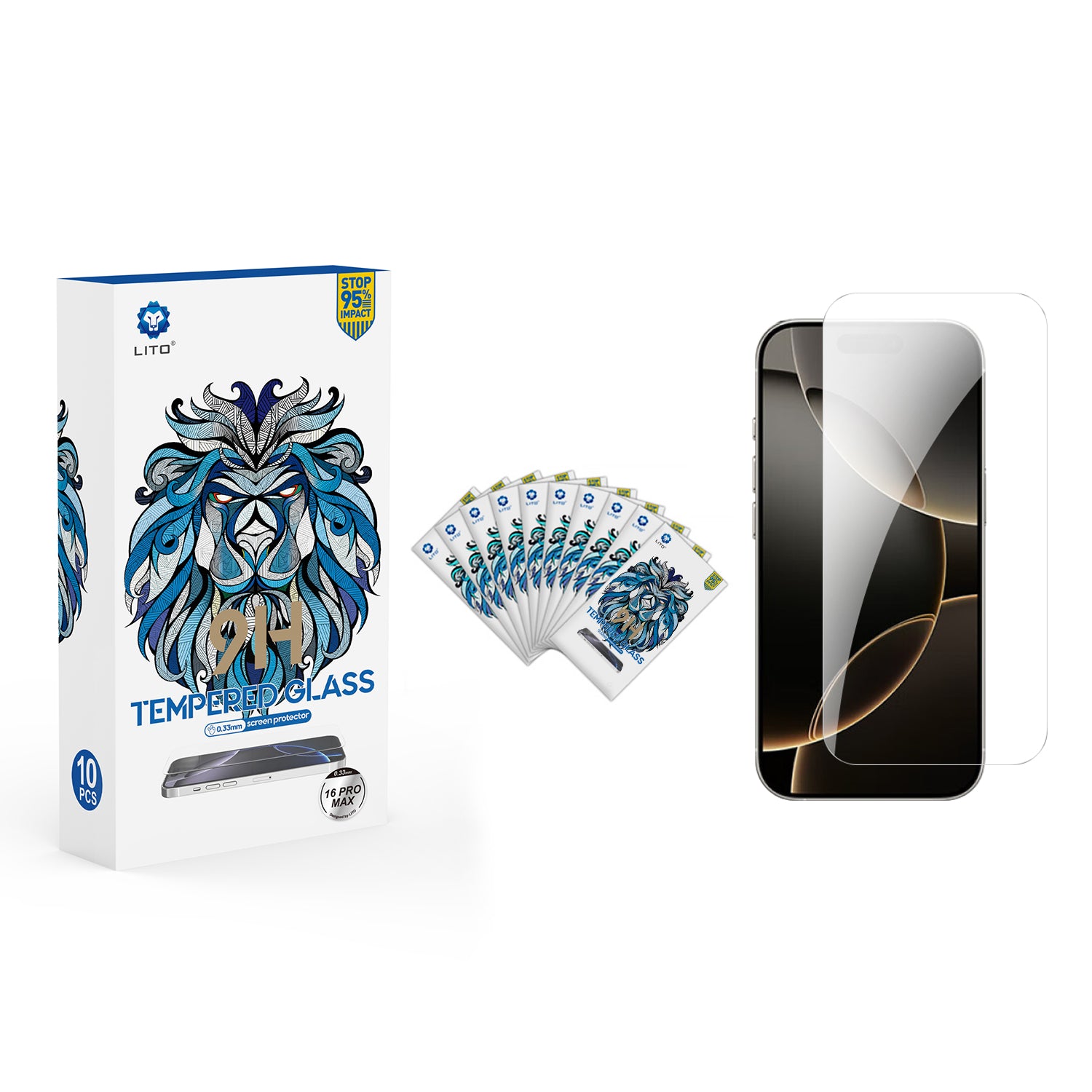 LITO 2.5D 0.33mm Regular(Clear) Tempered Glass Screen Protector 10 pie ...